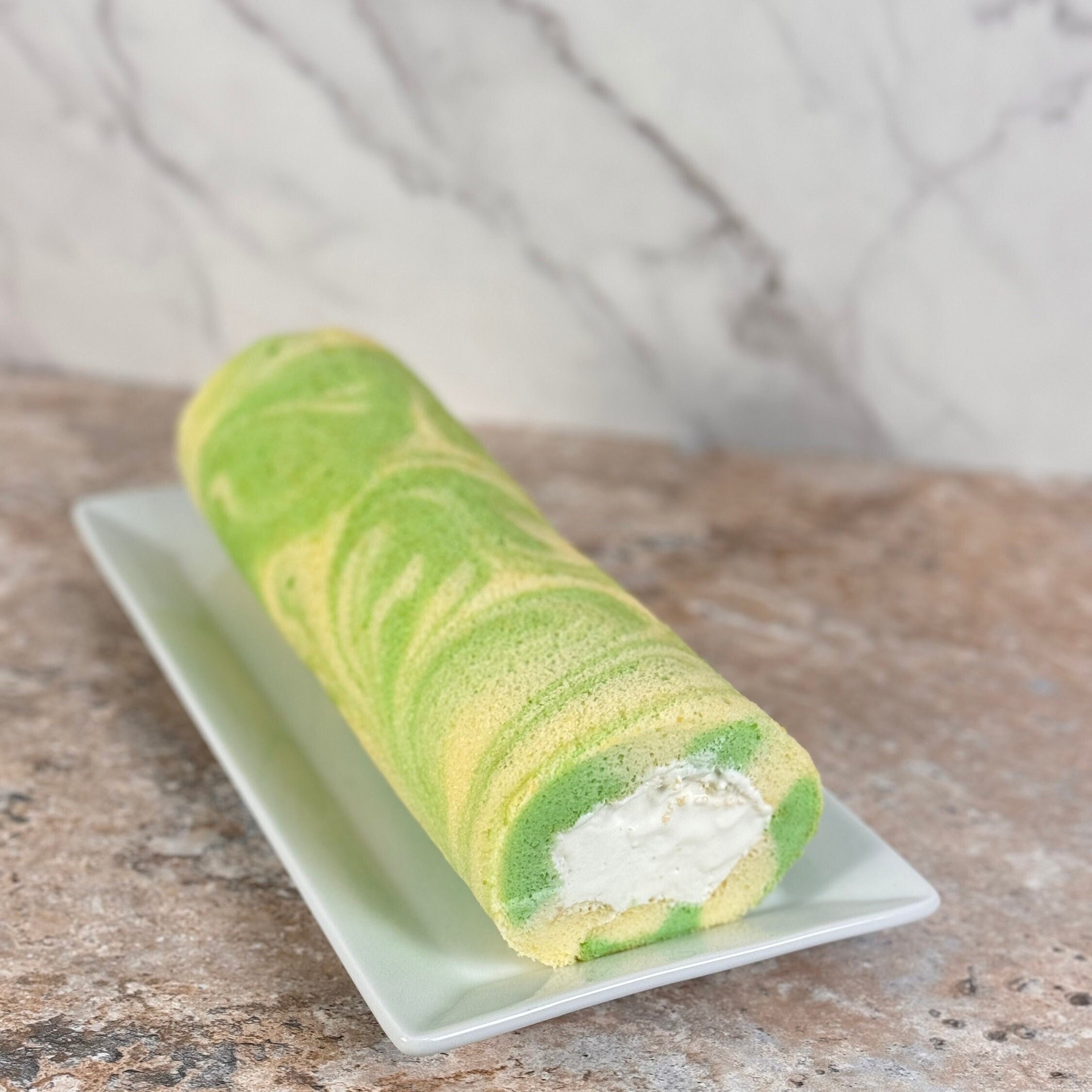 Pandan Coconut Cream Swiss Cake Roll Low Sugar - Etsy