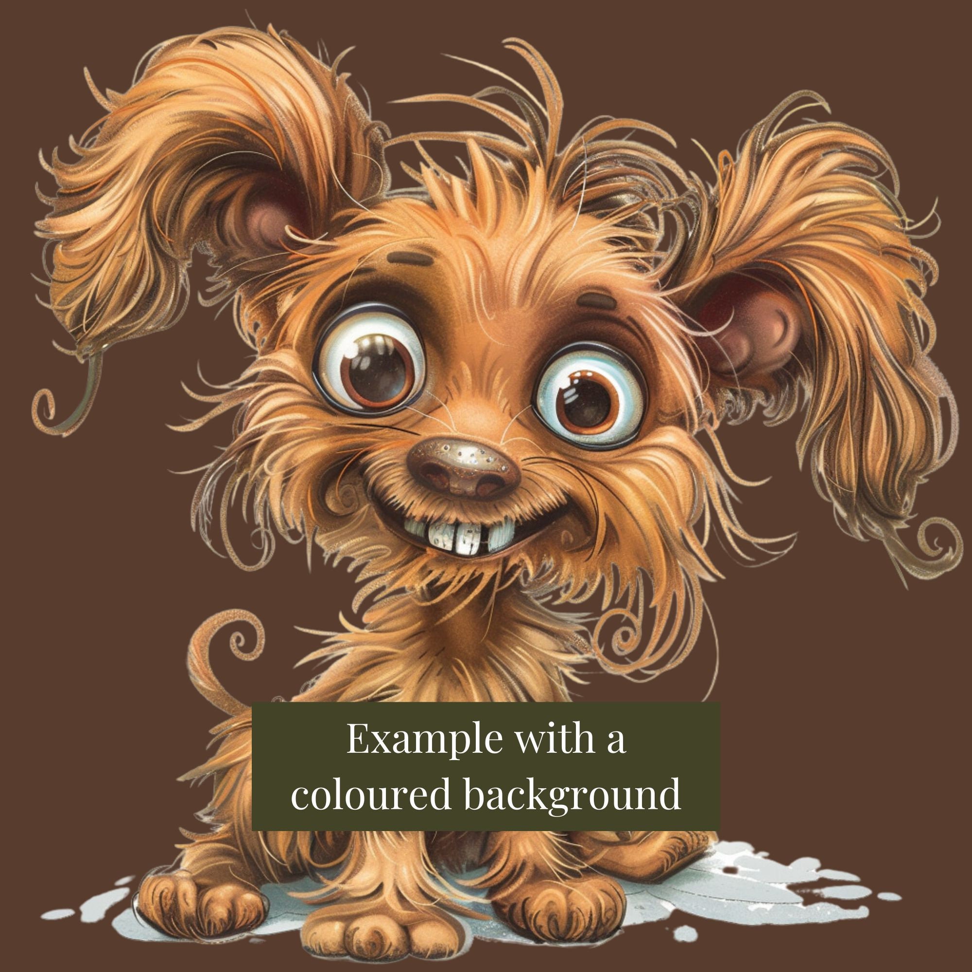 Cute and Funny Dog PNG Clipart Bundle, Dogs With Big Eyes and Crazy Fur ...