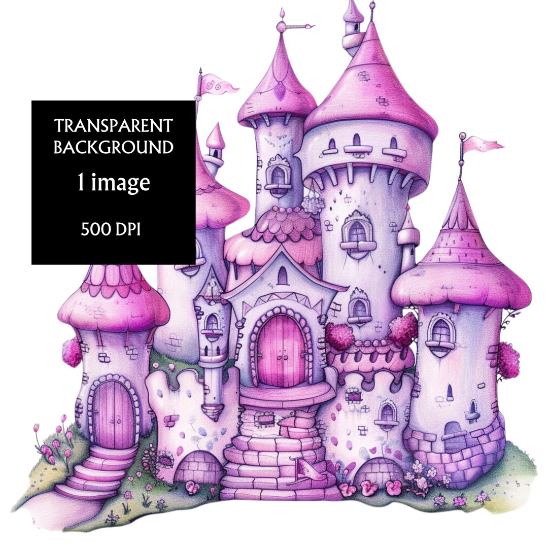 Purple Castle Digital Download, Princess Castle, Purple Clip Art ...