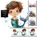 Merman Clipart, Merboy Clip Art, Male Mermaid, Digital Download, Coral ...