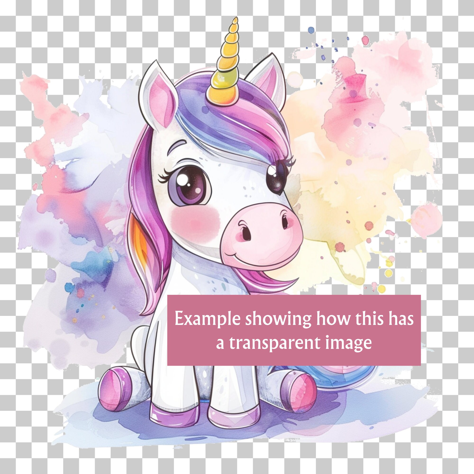 Cute Unicorn Clipart, Pastel Clip Art, Unicorn Bundle, Purple Themed ...