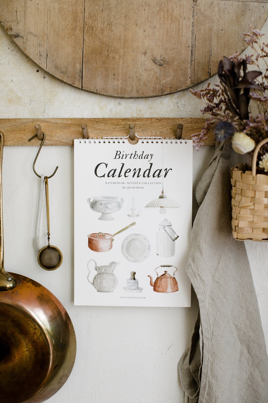 Birthday Calendar Watercolor Kitchen Collection - Etsy