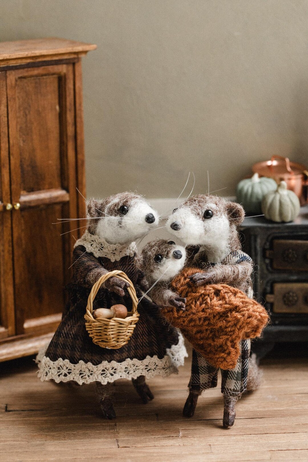 Felt Otter, Needle Felted Otter, Felted Otter Family, Felted Animal ...