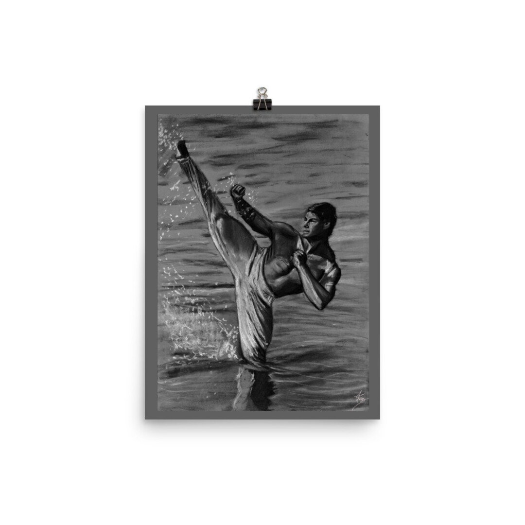 Jean-claude Van Damme Charcoal Art Print | Wall Art | Home Decor - Etsy