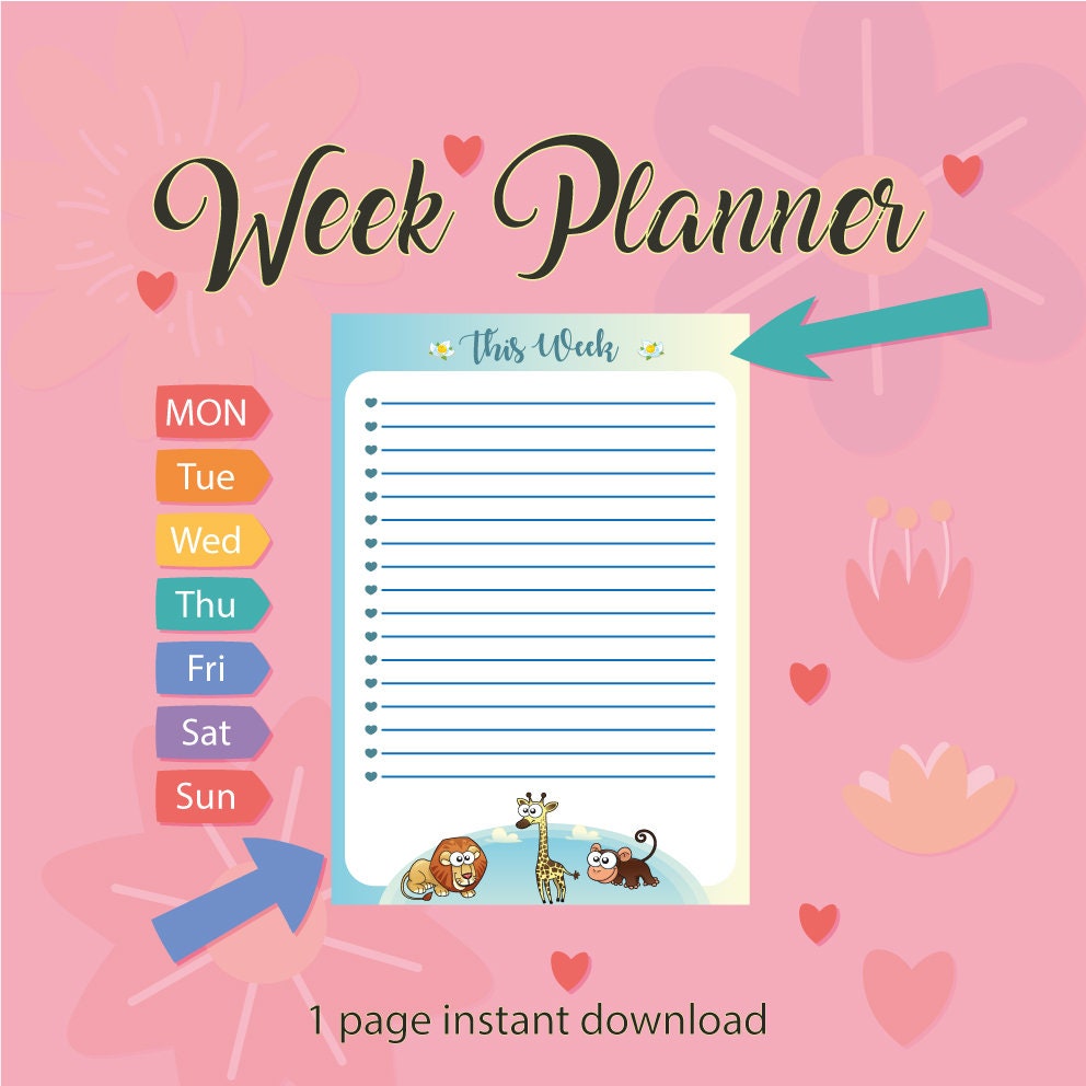 Kids Daily Planner Printable Daily Planner Daily Journal - Etsy