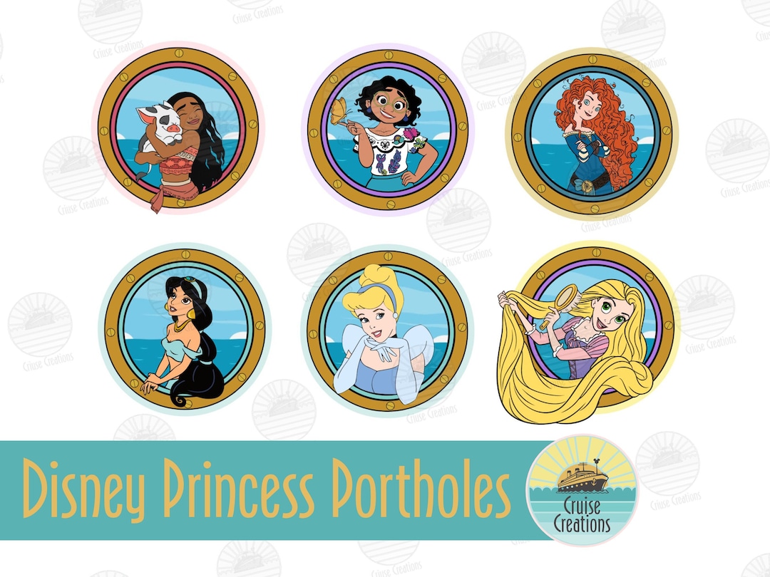 Customisable Disney Princess Porthole Magnets for Cruise Door - Etsy