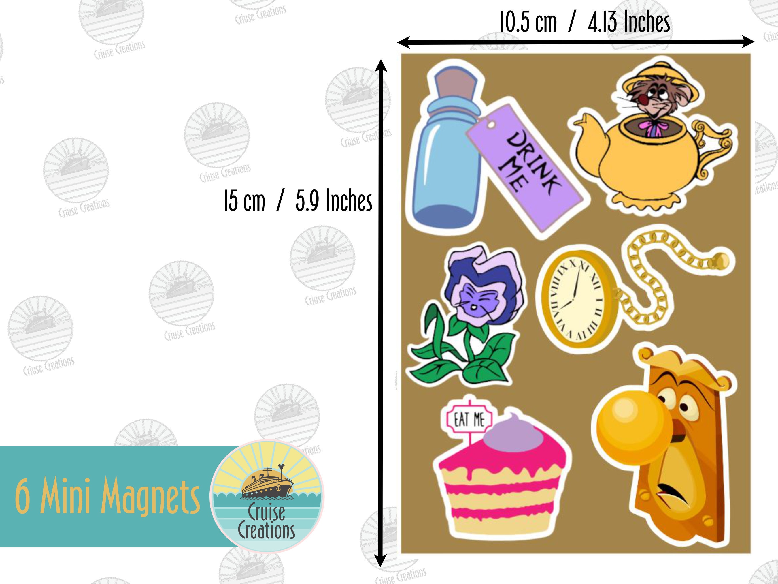 6 Mini Alice in Wonderland Magical Magnets for Cruise Cabin Doors - Etsy