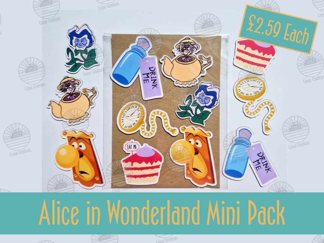 6 Mini Alice in Wonderland Magical Magnets for Cruise Cabin Doors - Etsy