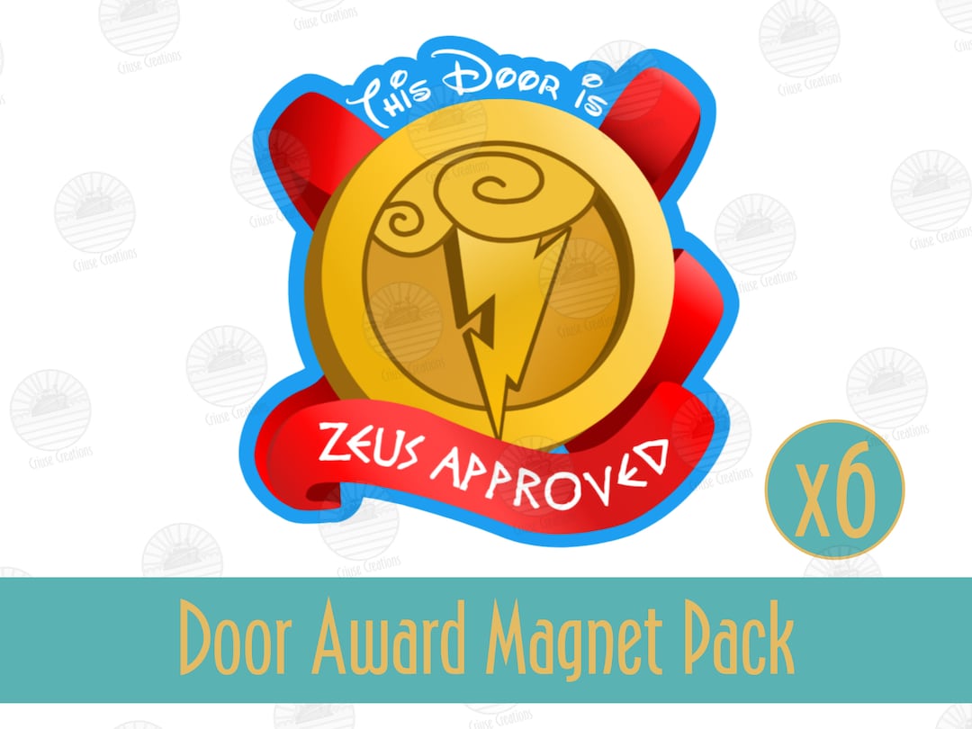 Door Award Magnets 6 Pack Hercules Theme "zeus Approved" - Etsy