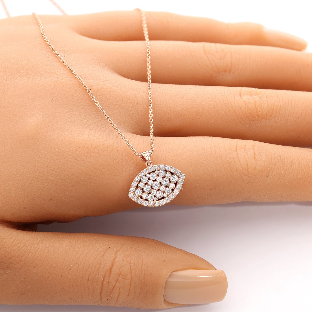 14K Gold Diamond Necklace Custom Diamond Necklace Necklace - Etsy