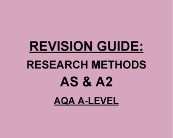 Research Methods Psychology A Level Revision Topic Notes for AQA AS and ...