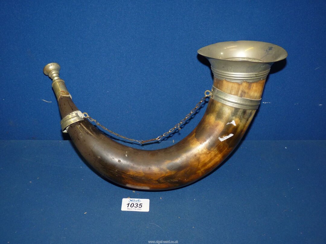Bone and White Metal Post Horn - Etsy