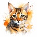 CHEETOH CAT Png, Water Color CLIPART, Cat Lover Png, Digital Download ...