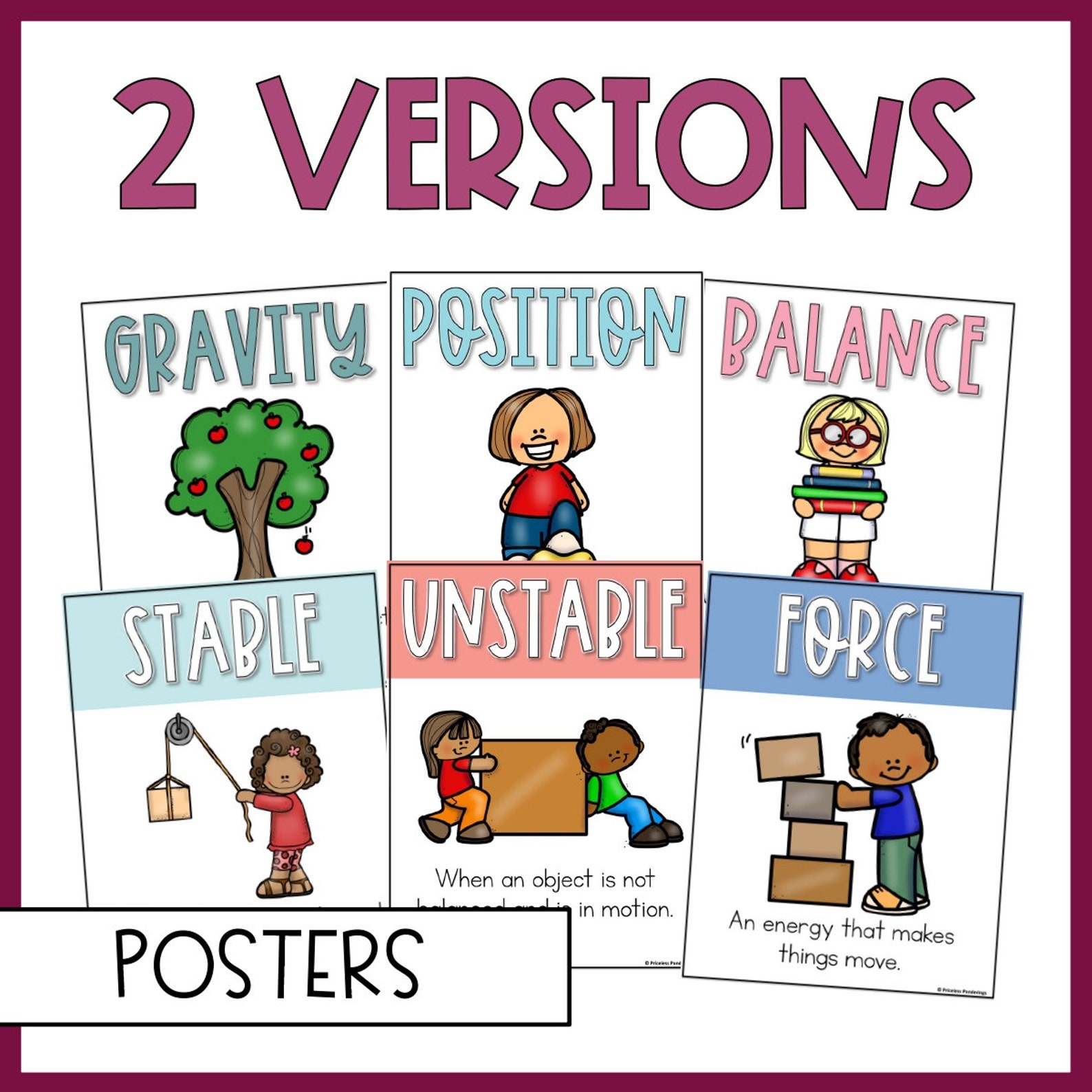 Balance and Gravity Anchor Charts and Science Posters - Etsy