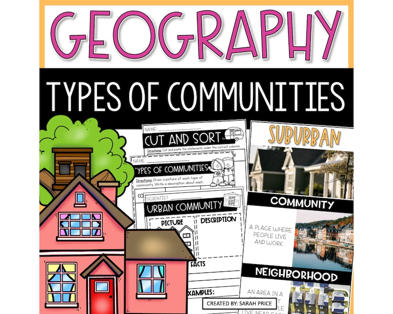 2nd & 3rd Grade Geography Worksheets - Types of Communities Social ...