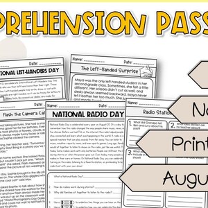 August Reading Comprehension Worksheets for 2nd & 3rd Grade | Back to ...
