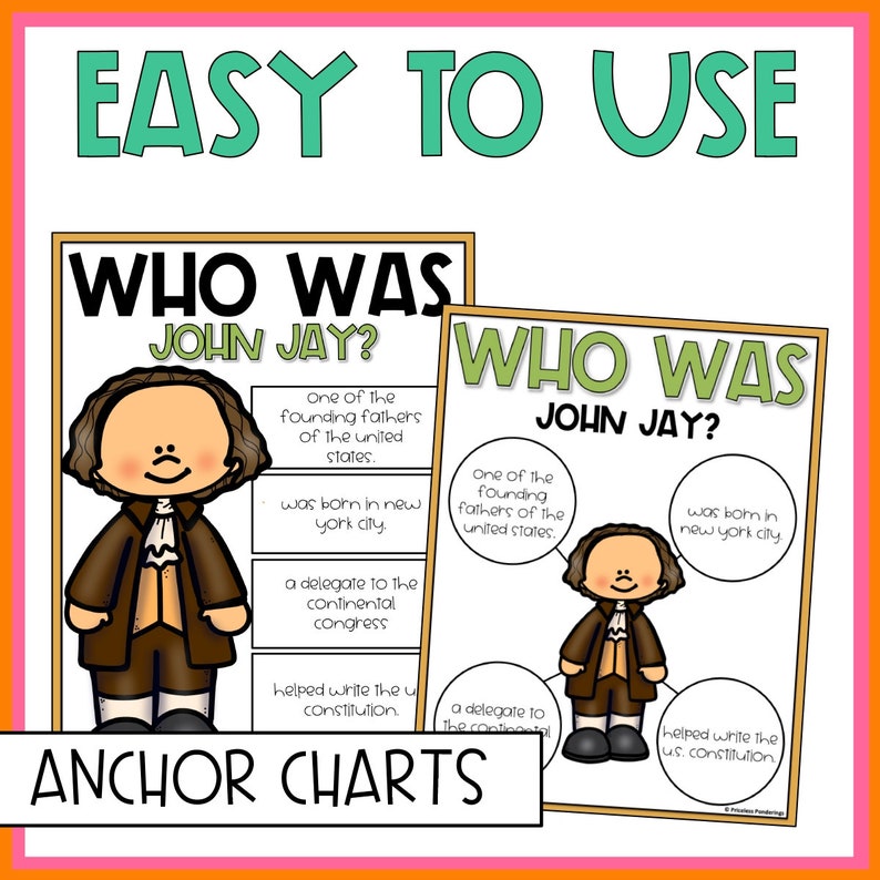 Founding Fathers John Jay Biography Activities and History Worksheets ...