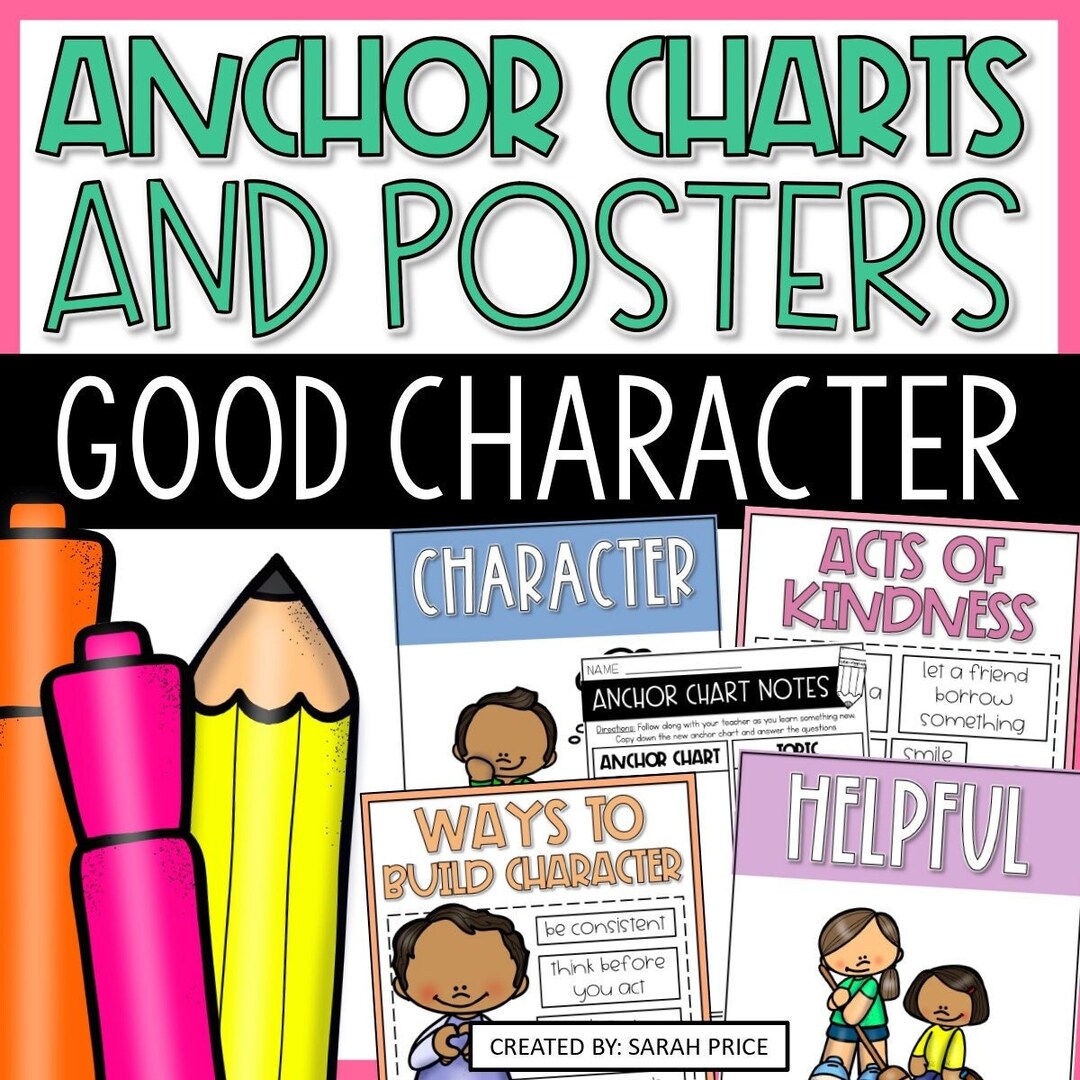 Character Education, Good Citizenship and Social Skills Anchor Charts ...