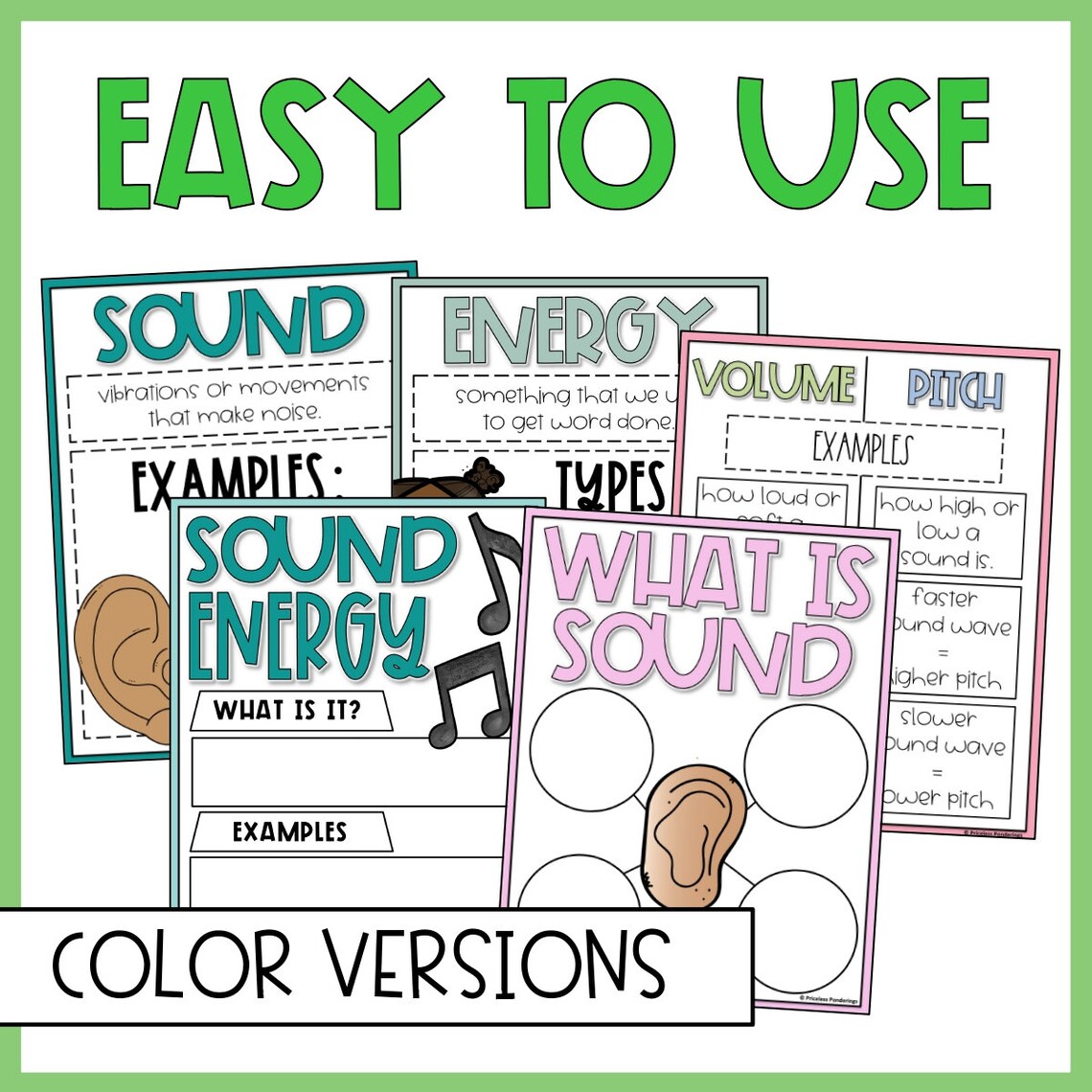 2nd Grade Science Sound Energy Anchor Charts Science Energy Posters - Etsy