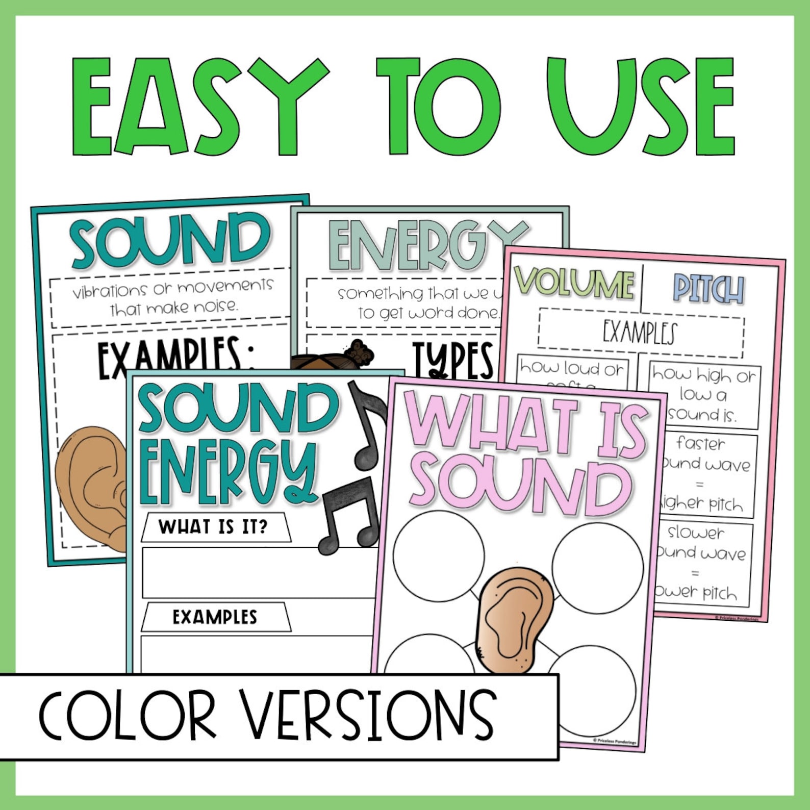 2nd Grade Science Sound Energy Anchor Charts Science Energy Posters - Etsy