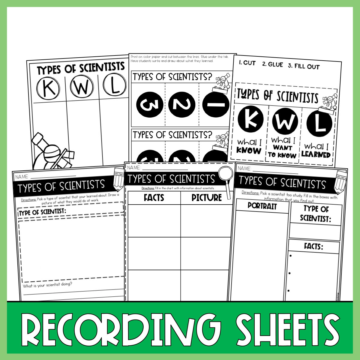 Types of Scientists Posters & Activities for 1st, 2nd, 3rd, 4th Grade ...