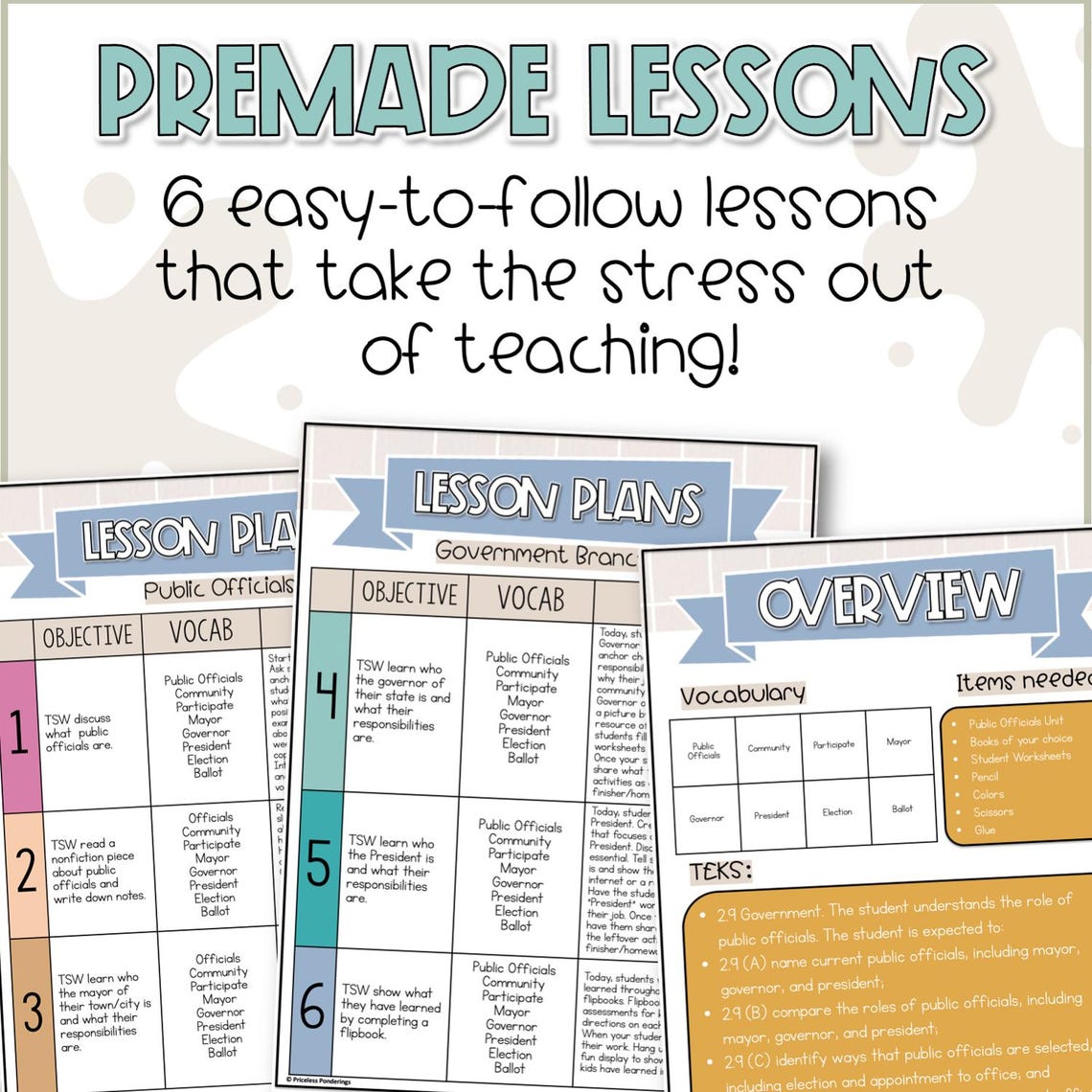 2nd Grade Social Studies Posters | Public Officials and Government ...