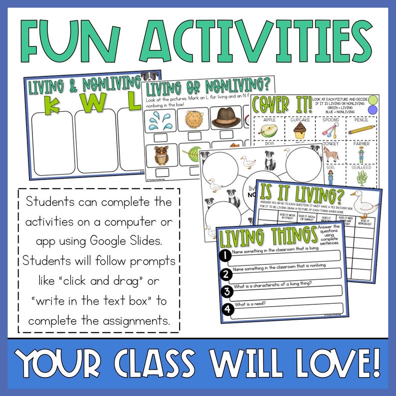 Living and Nonliving Things Digital Activities - Etsy