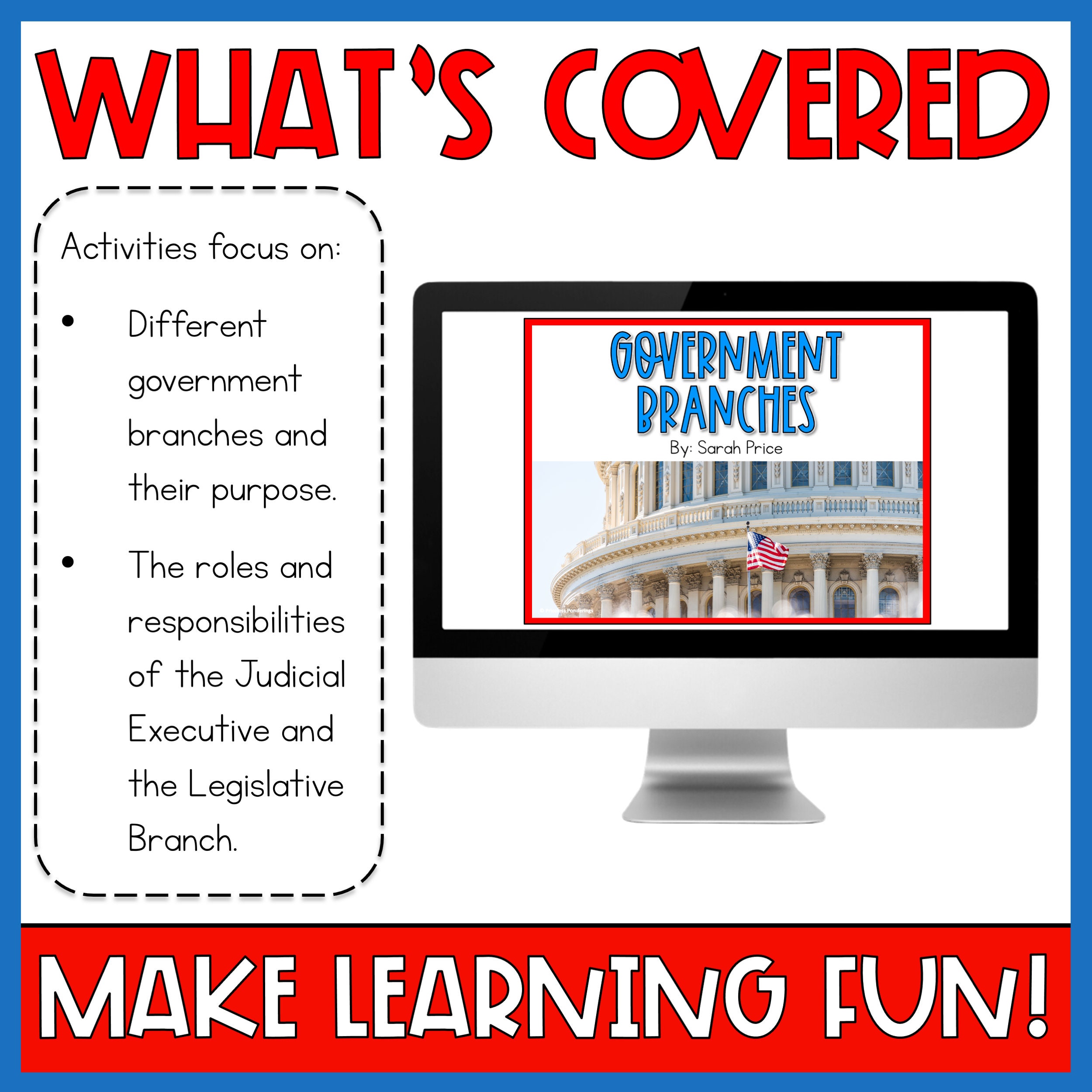 Branches of Government Digital Activities - 2nd, 3rd & 4th Grade Social ...