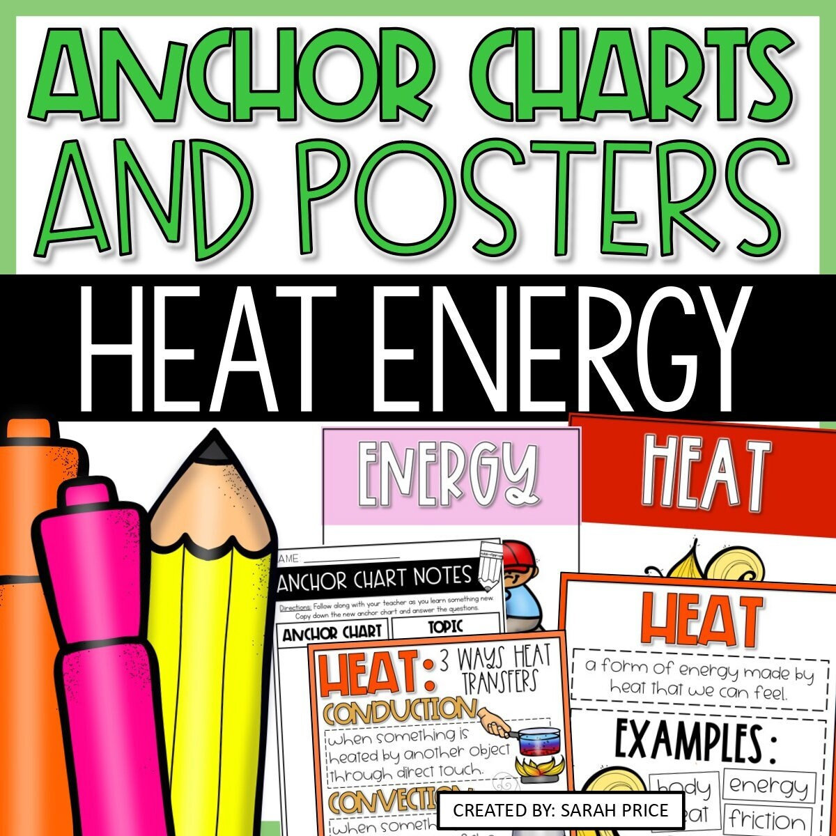 Science Heat Energy Anchor Charts and Science Posters - Etsy
