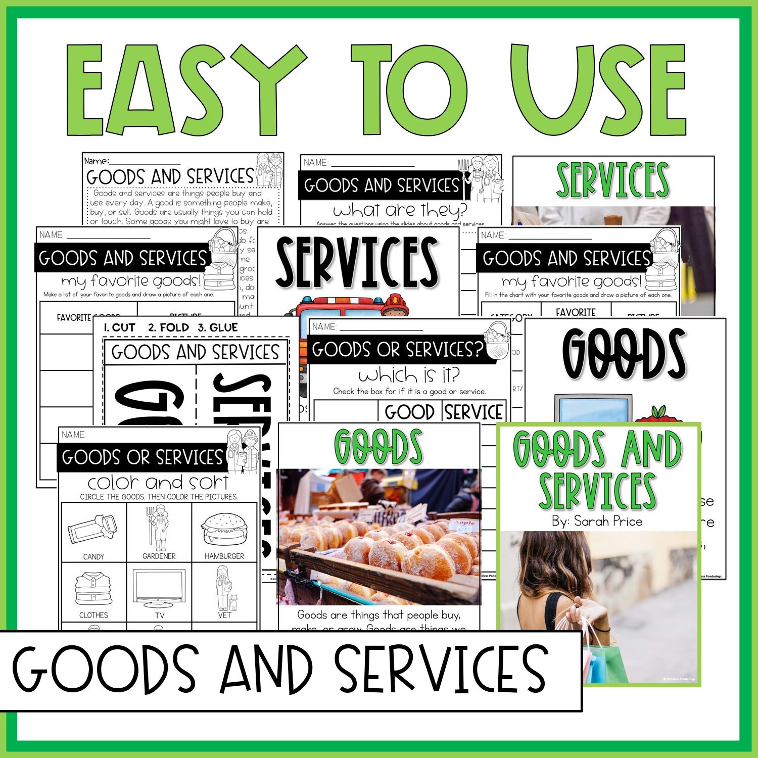 Goods and Services Activities Worksheets 2nd & 3rd Grade Economics ...