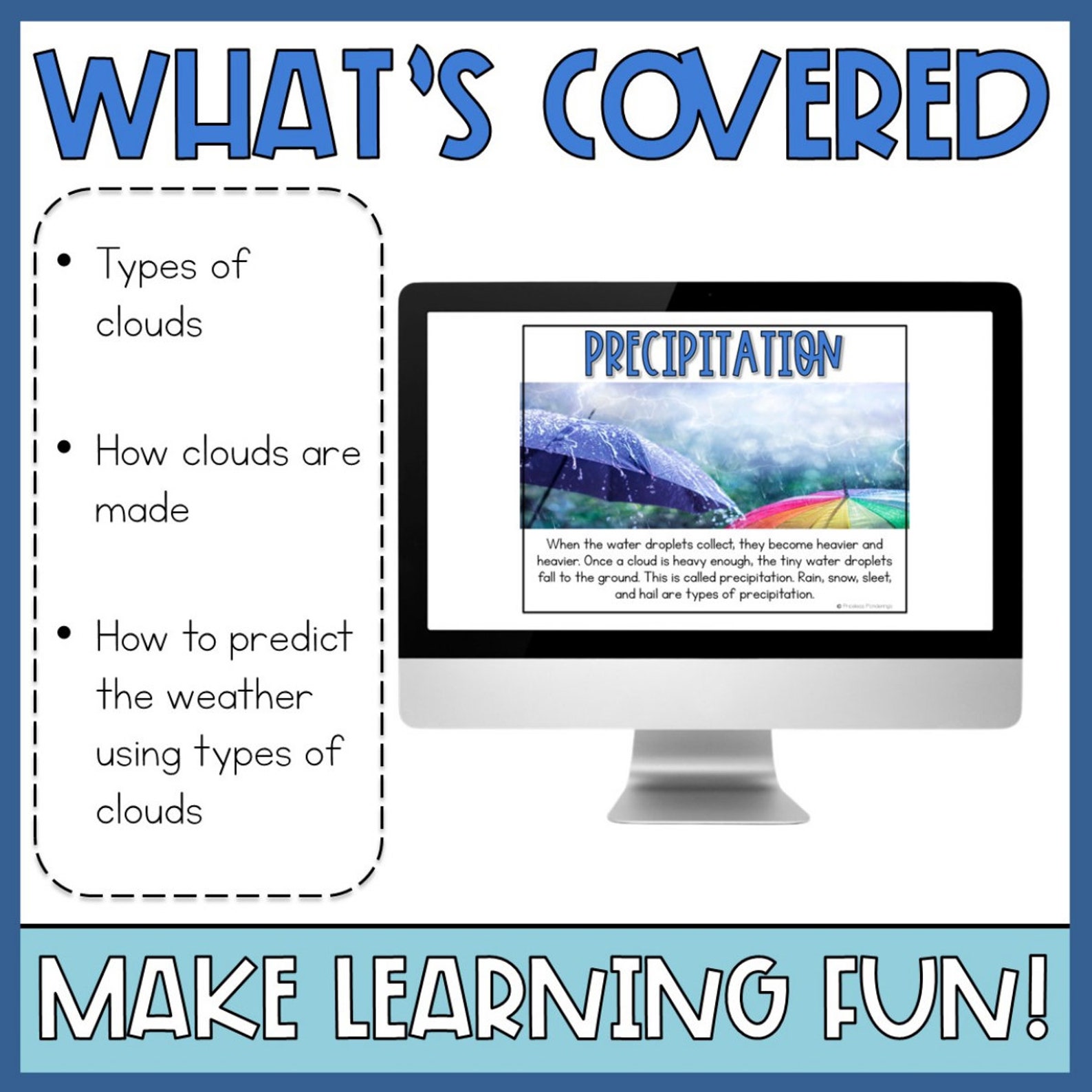 Types of Clouds Unit - 2nd and 3rd Grade Science Digital Activities - Etsy