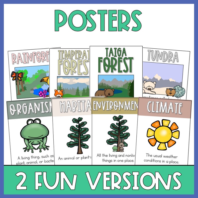 Animal Habitats and Biomes AND Basic Needs of Animals Science Unit for ...