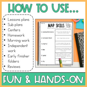 2nd Grade Map Skills and Map Features Worksheets | Reading a Map ...