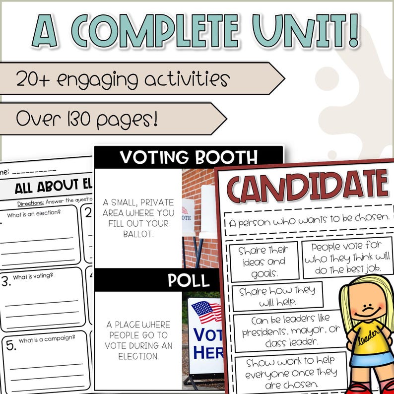 Classroom Mock Election Activities | Student Government | 2nd - 4th ...