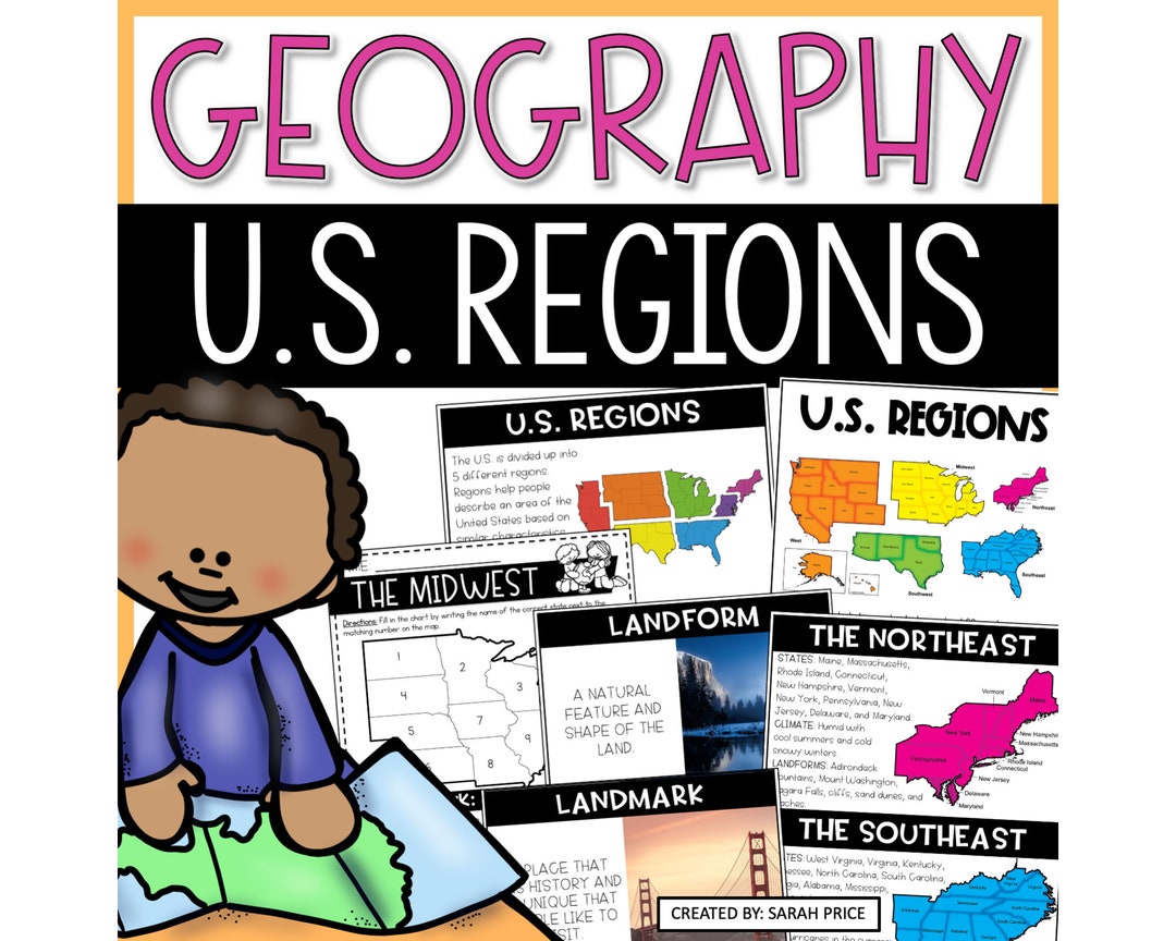 US Geography Worksheets | 5 Regions of the United States Lessons and ...