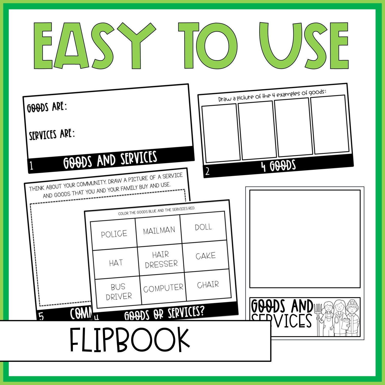 Goods and Services Activities Worksheets - 2nd & 3rd Grade Economics ...