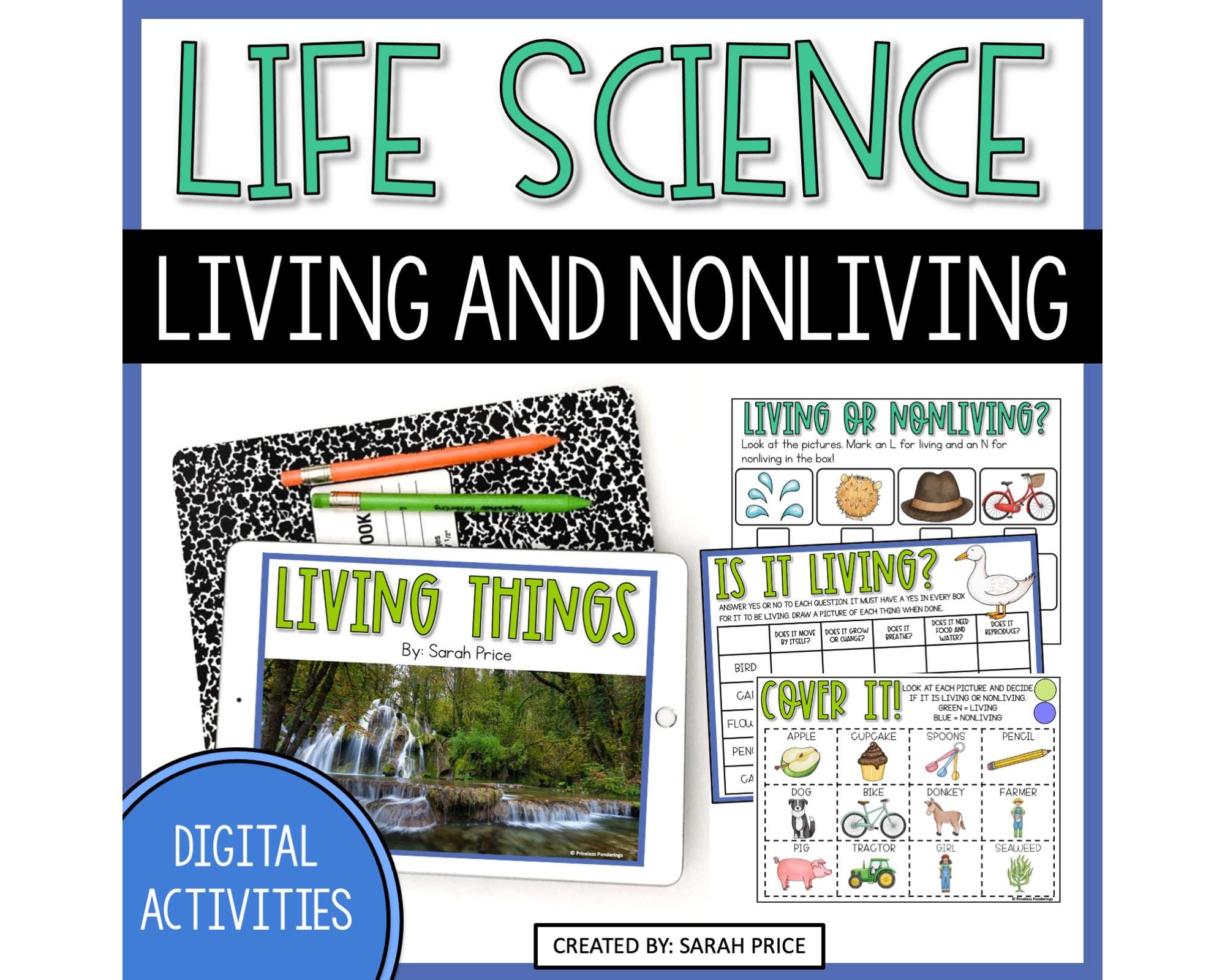 Living and Nonliving Things Digital Activities | Life Science for 1st ...
