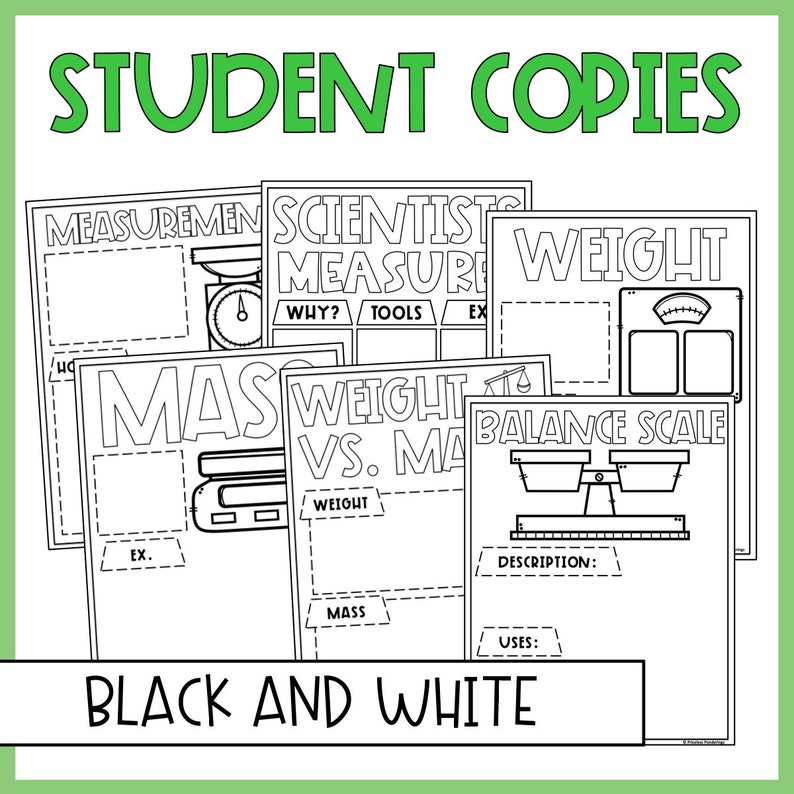 Measurement Activities Measuring Mass and Weight Anchor Charts and ...