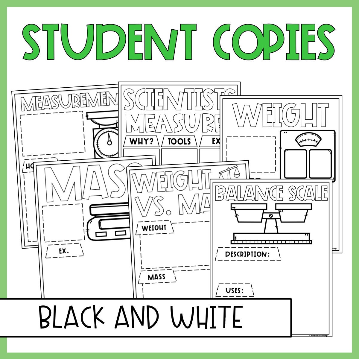 Measurement Activities Measuring Mass and Weight Anchor Charts and ...