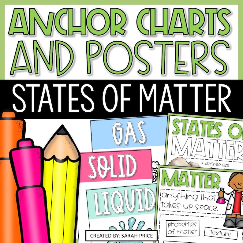 States of Matter Anchor Charts | States of Matter Worksheets Science ...