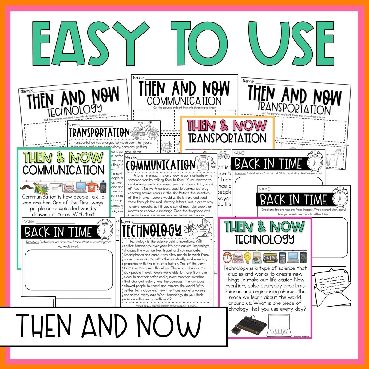 Timelines Then and Now Activities for Social Studies - Etsy