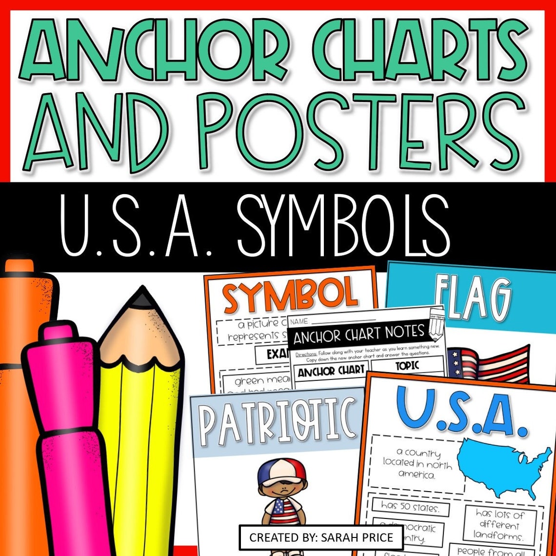 U.S. Symbols and United States Anchor Charts and Social Studies Posters ...