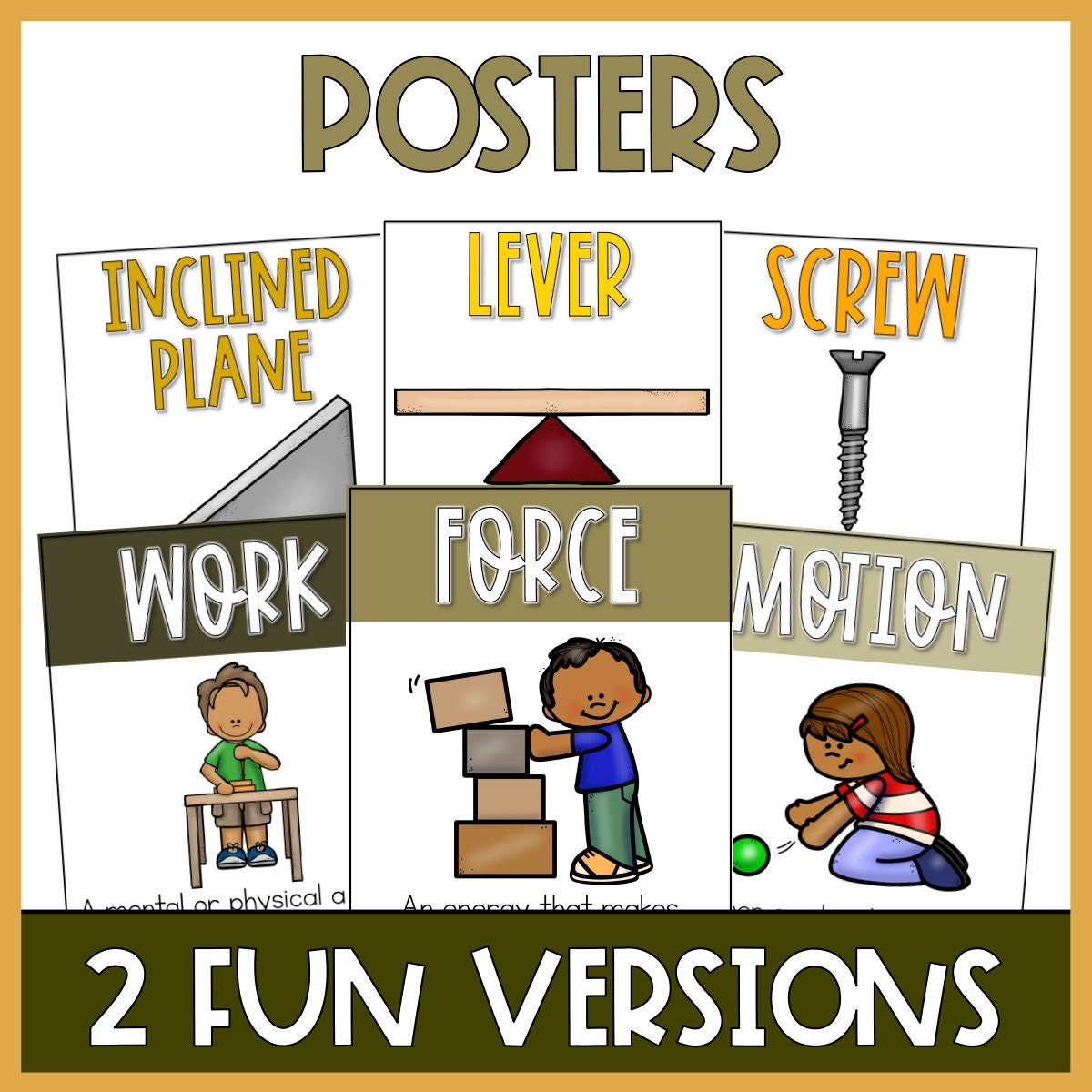 2nd & 3rd Grade Science Posters - Simple Machines Anchor Charts - Etsy
