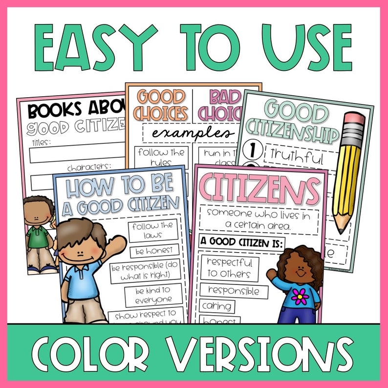 Citizenship Activities | Good Citizen Poster| Responsible Citizens ...