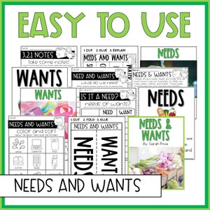 Needs and Wants Activities - 1st, 2nd & 3rd Grade Economics Lessons and ...