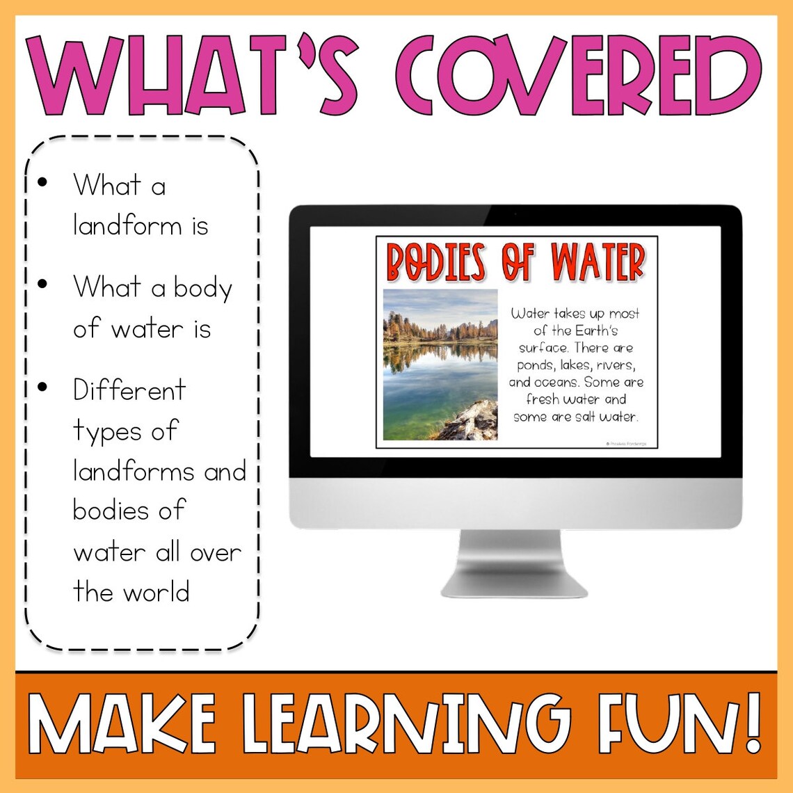 Landforms Bodies of Water Digital Activities - 2nd & 3rd Grade ...