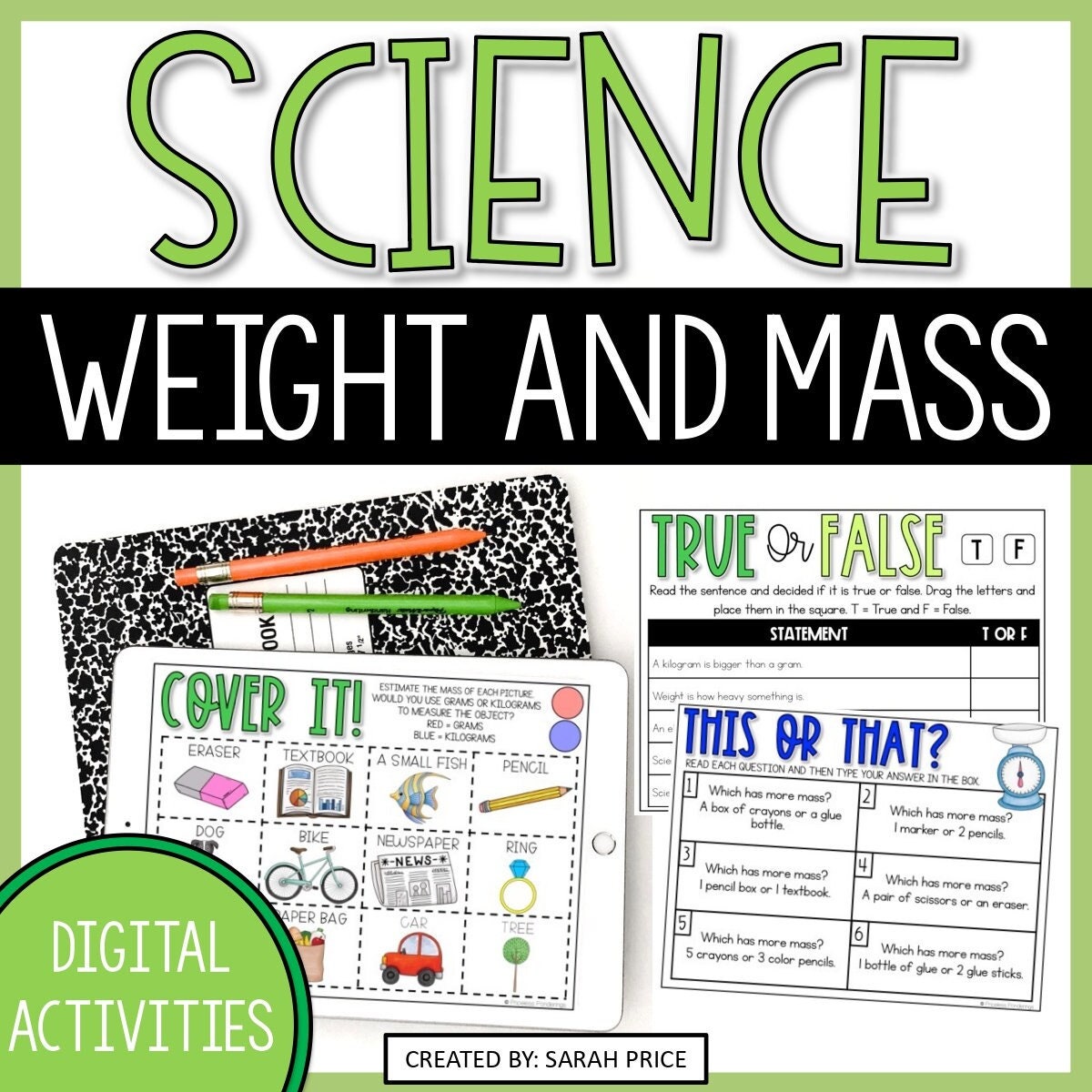 Measurement Digital Activities | Digital Weight Mass Worksheets Google ...
