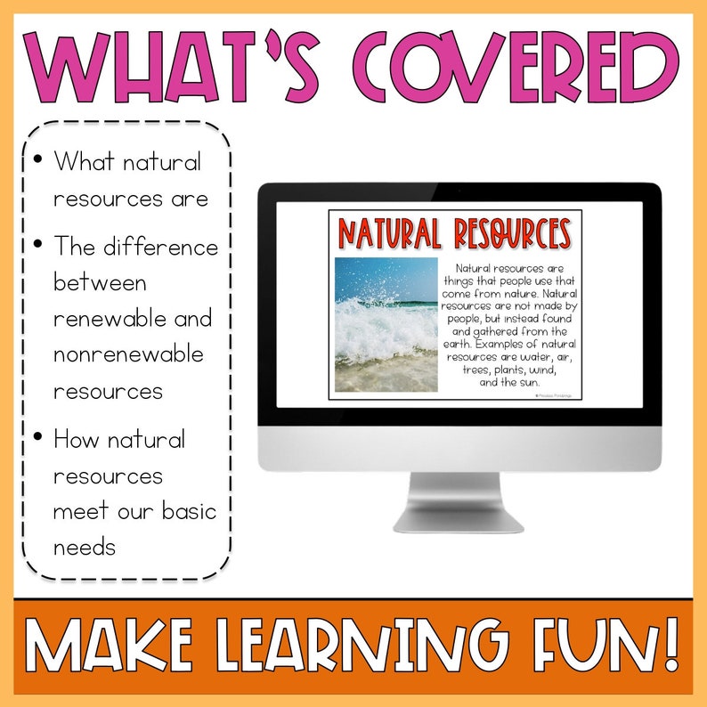 Natural Resources Digital Activities - 2nd Grade Geography Lessons - Etsy