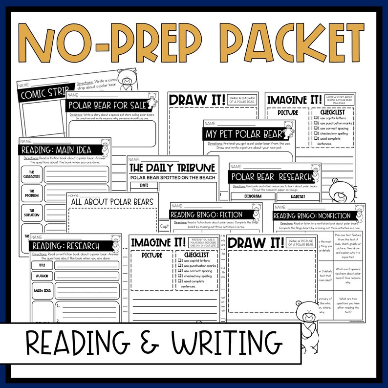 Polar Bear Activities - 2nd 3rd Grade January Science Math ELA ...
