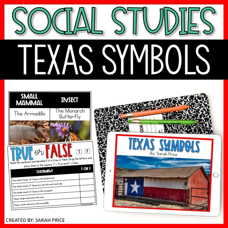 Texas Symbols Digital Activities - 1st 2nd Grade Social Studies Lessons ...